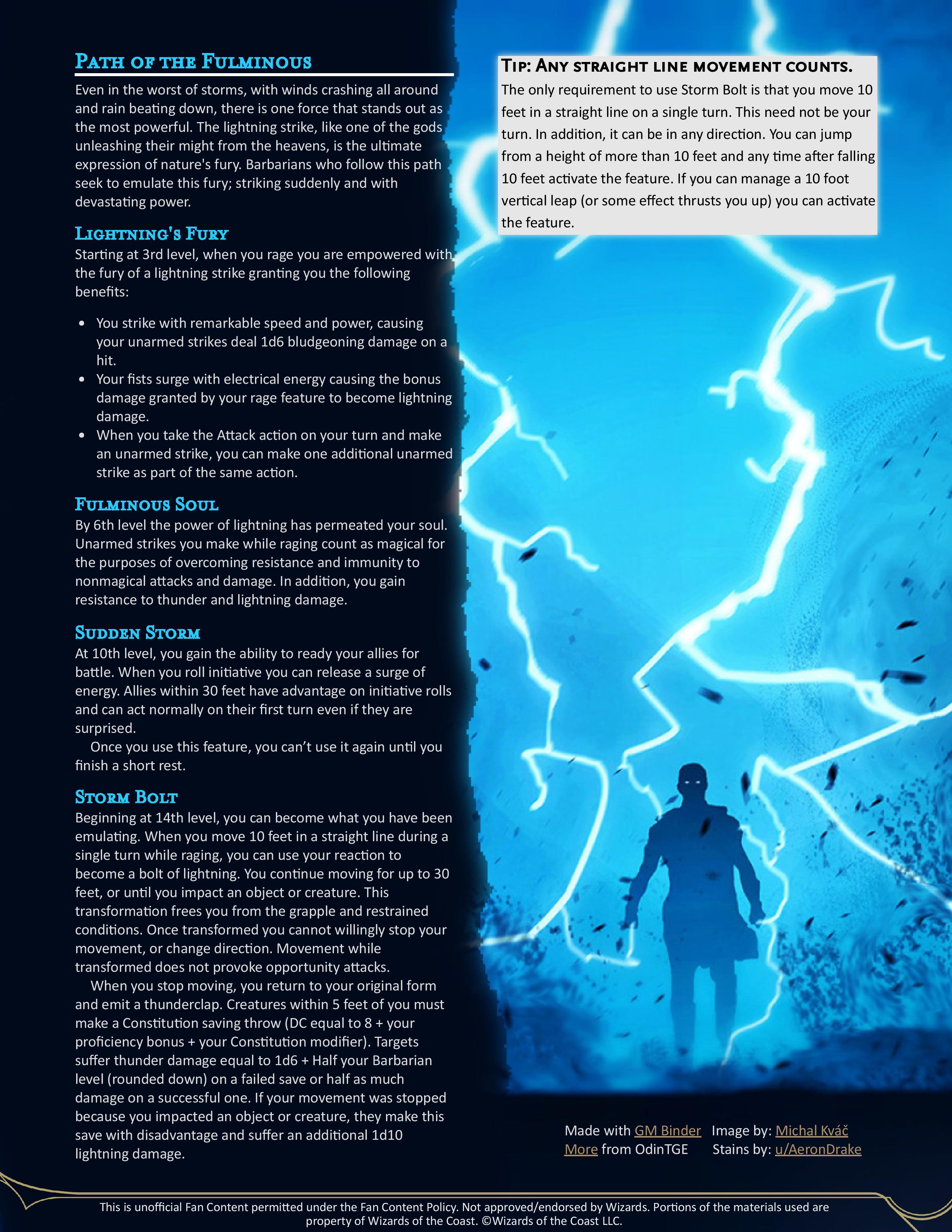 Primal Path: Path of the Fulminous | GM Binder