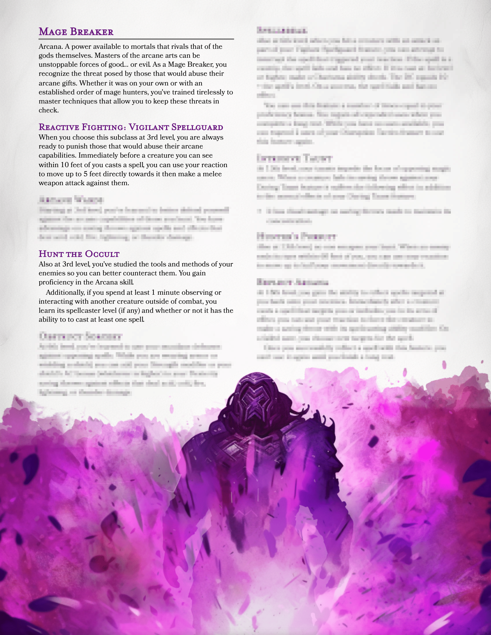 The Guardian Class | GM Binder